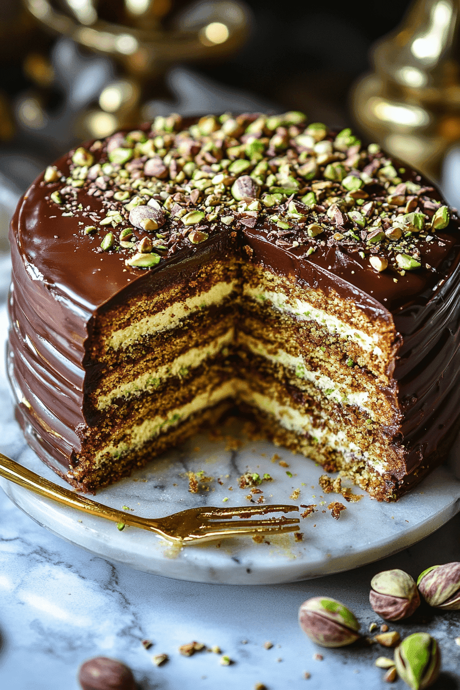 Dubai Chocolate Pistachio Bar Cake – A Luxurious & Indulgent Dessert