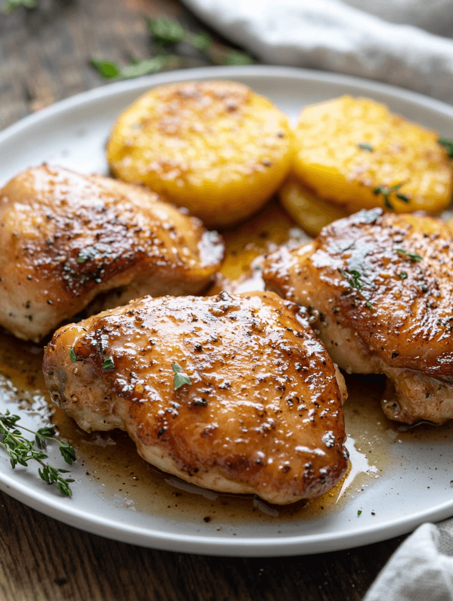 Brown Butter Honey Garlic Chicken With Crispy Polenta Bites