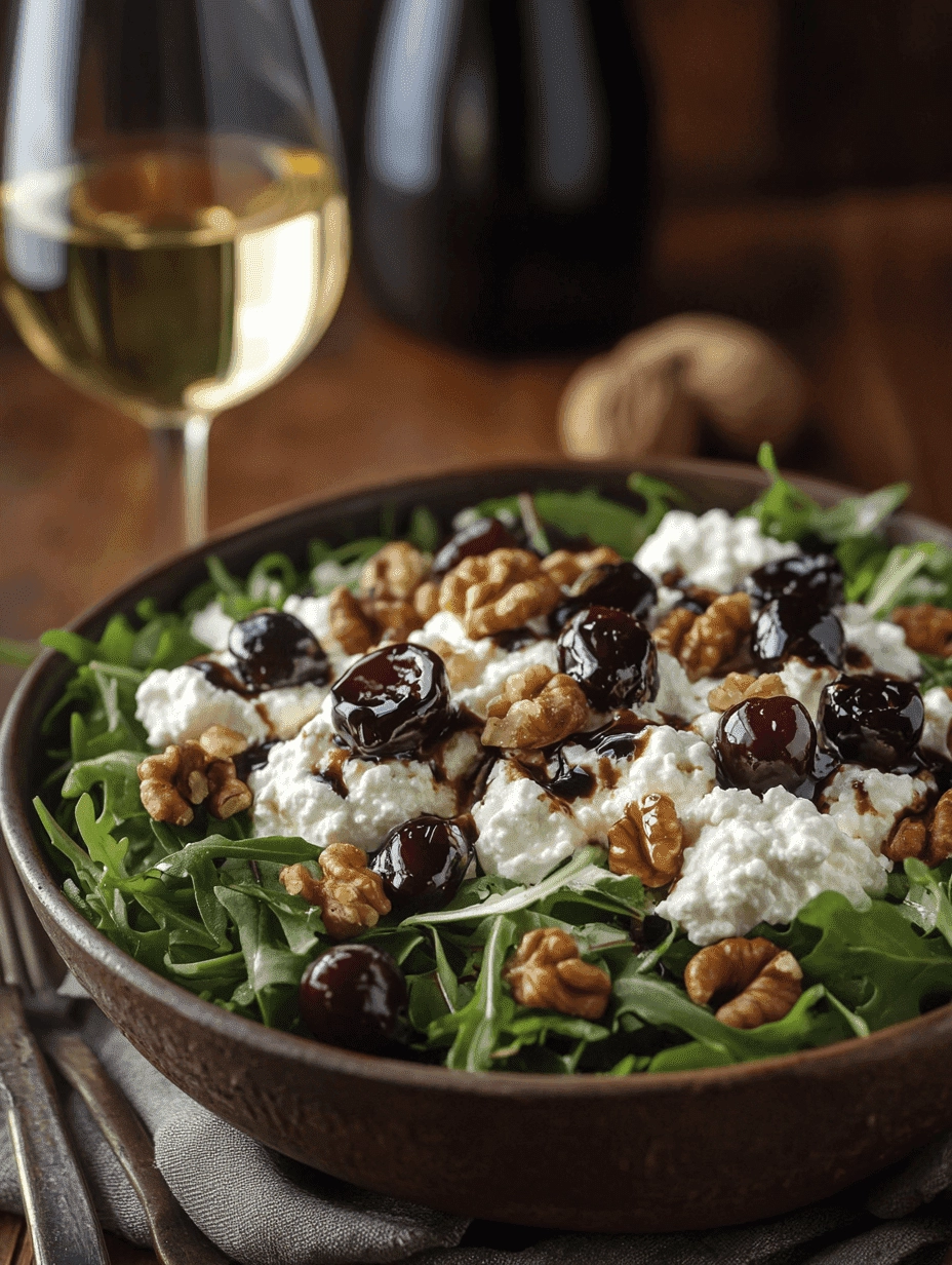 Cottage Cheese & Cherry Balsamic Salad With Walnuts