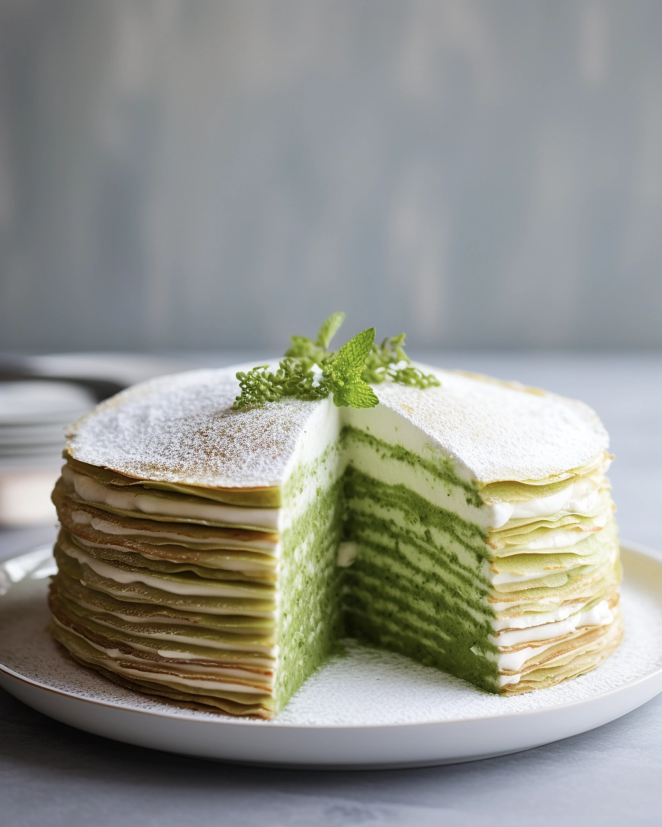 Matcha Mille Crêpe Cake – Delicate, Creamy & Stunning