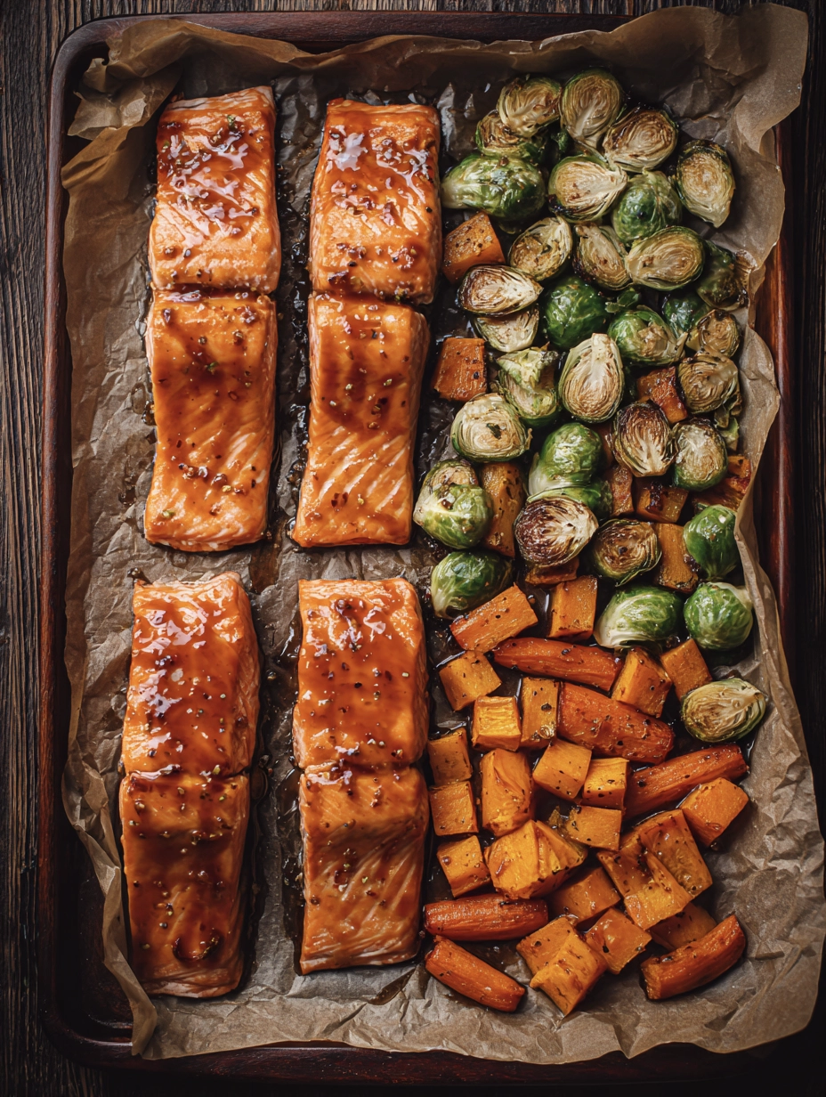 Sheet-Pan Maple-Mustard Salmon & Roasted Fall Veggies