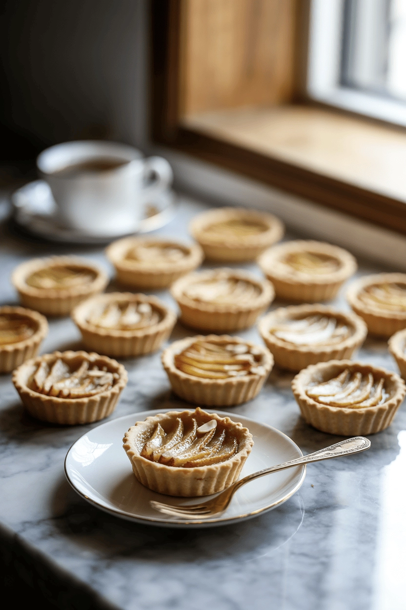 Adorable Mini Pear & Almond Frangipane Tartlets