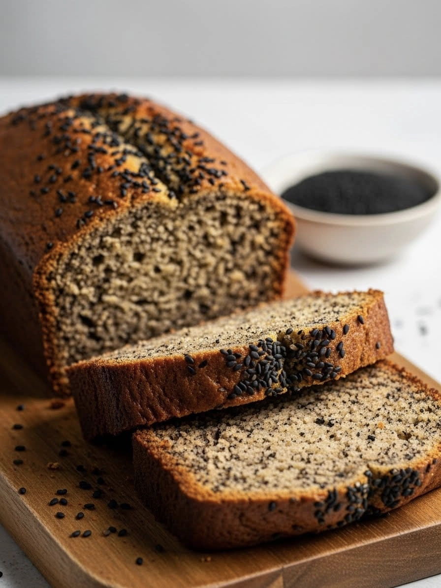 Moist Black Sesame Banana Bread Recipe
