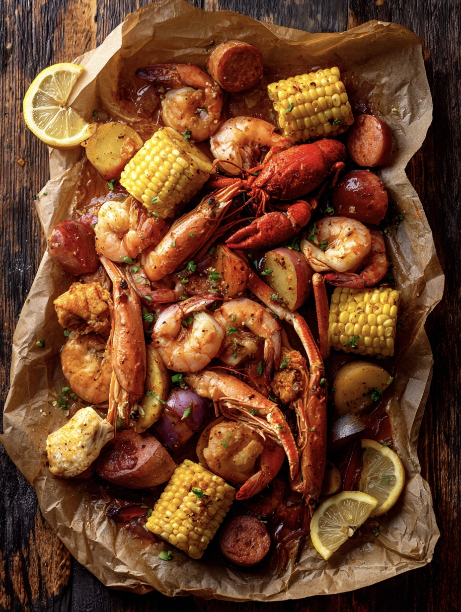 Juicy Cajun Seafood Boil With Rich Garlic Butter Sauce